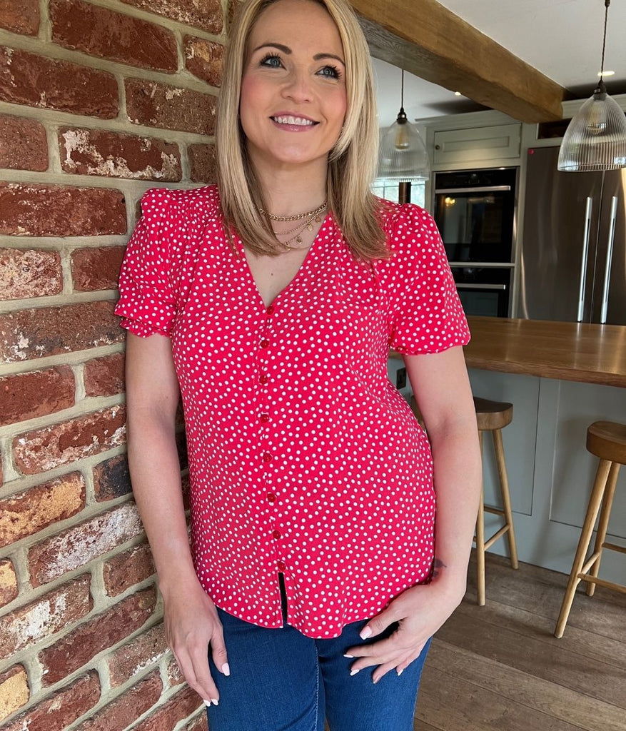 Red Polka Dot Blouse Highstreet Outlet Uk