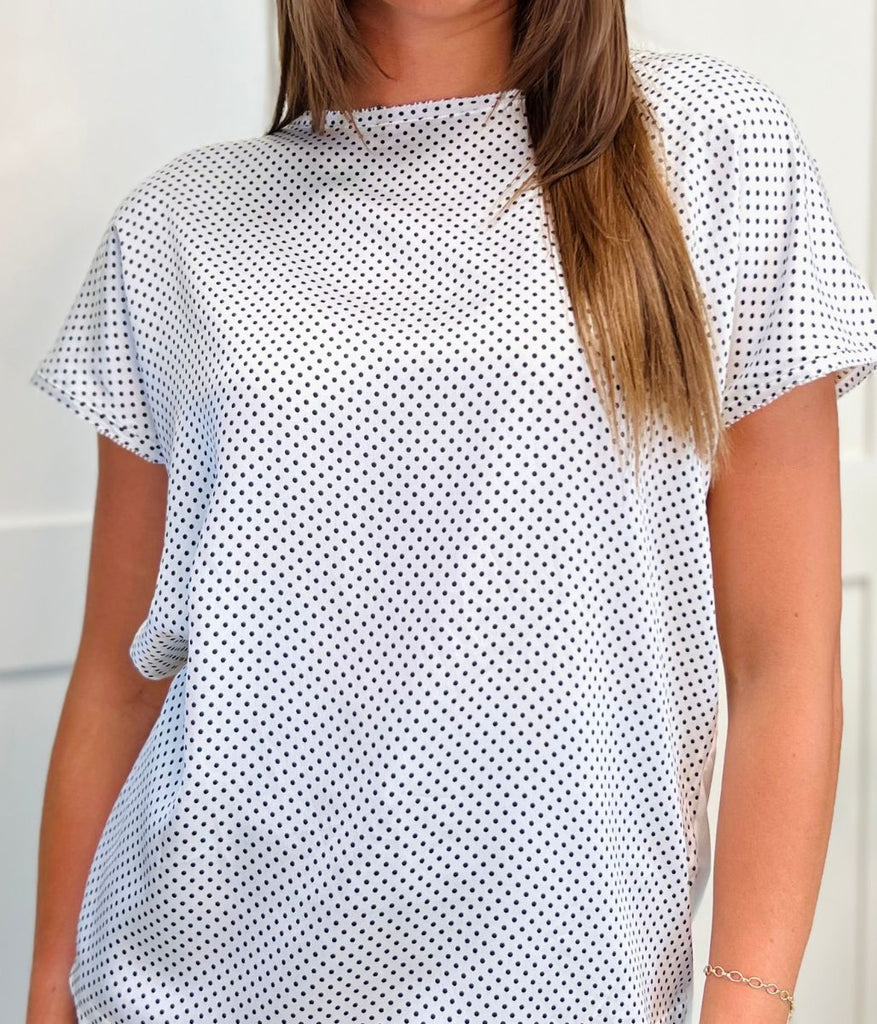 Polka Dot Satin Front Top Highstreet Outlet Uk