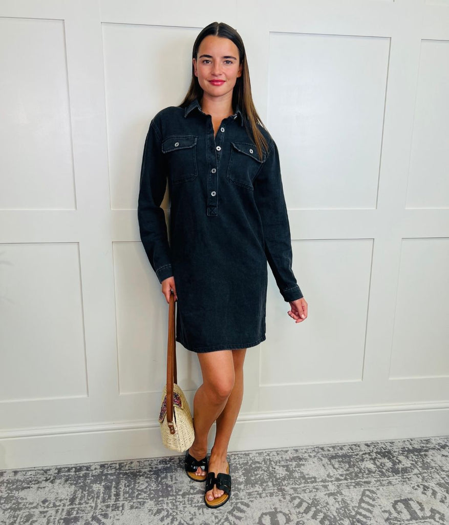 Charcoal Denim Shirt Dress – Highstreet Outlet UK