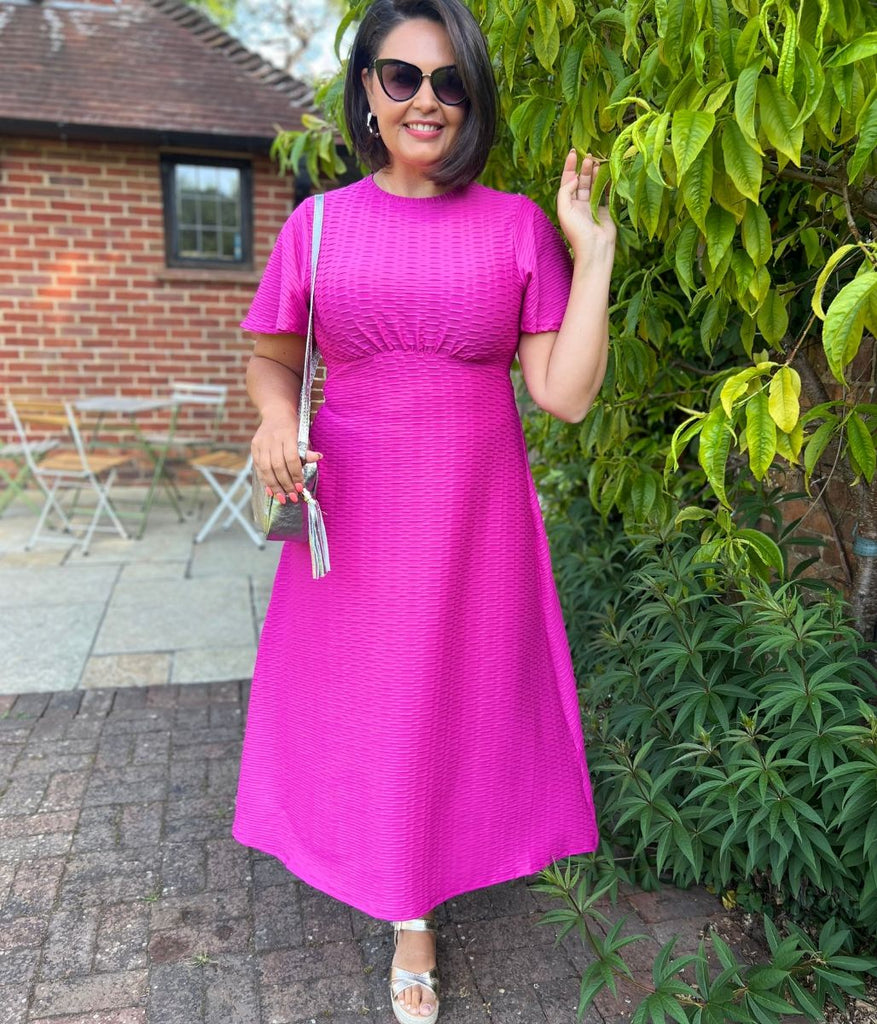 Pink Ripple Kate Midi Dress – Highstreet Outlet UK