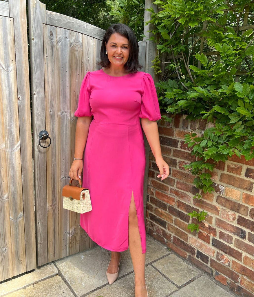 Pink Gabbie Midi Dress – Highstreet Outlet UK