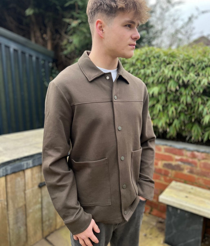 Khaki Mens Cotton Rich Jersey Overshirt – Highstreet Outlet UK