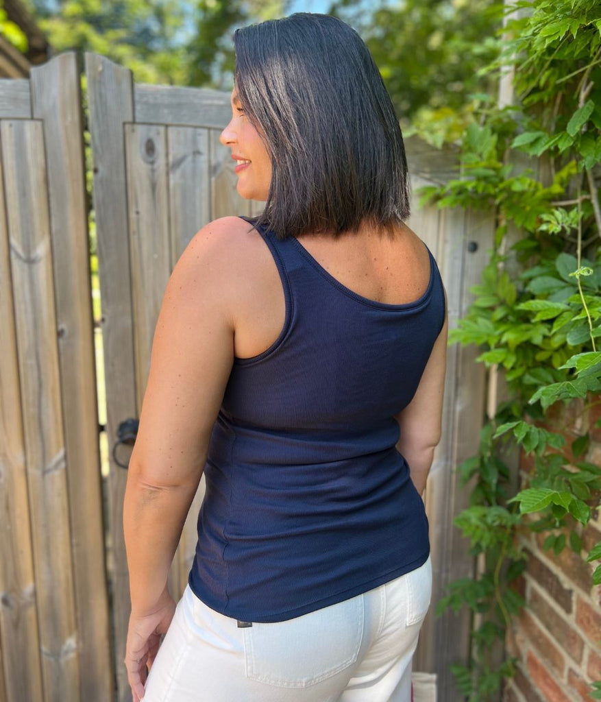 Navy Cotton Rich Secret Support Vest Top – Highstreet Outlet UK